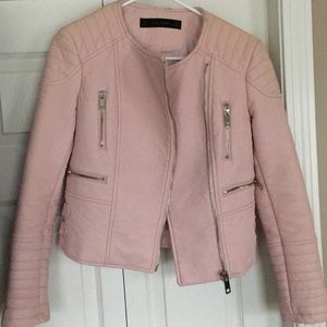 Women's Zara Pink Leather Jacket on Poshmark